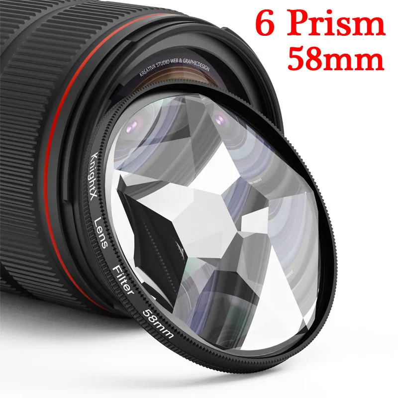 Camera Prism Filter Split Kaleidoscope Lens 52mm 55mm 58mm 67mm 72mm ...