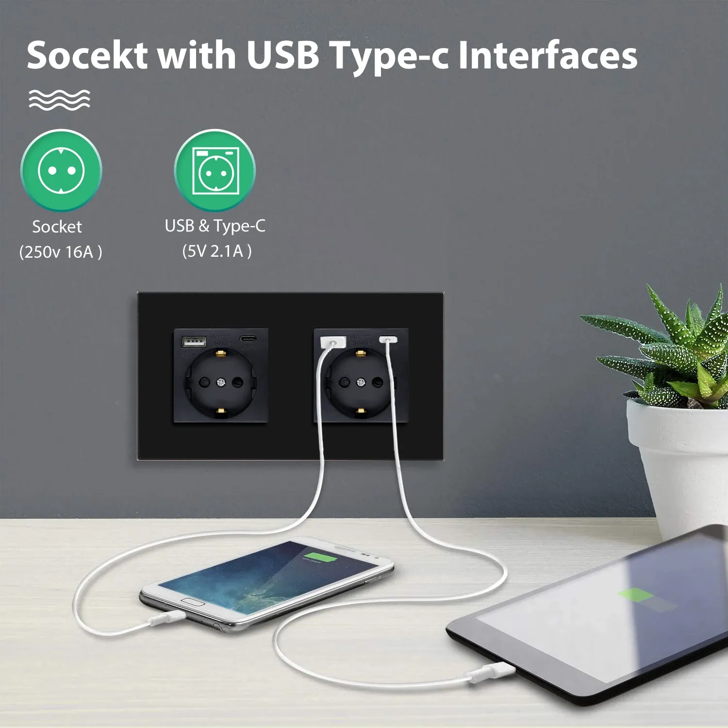 DHgate.com:BSEED Touch Light Switch Wall Socket, 1/2/3 Gang 1Way EU ...