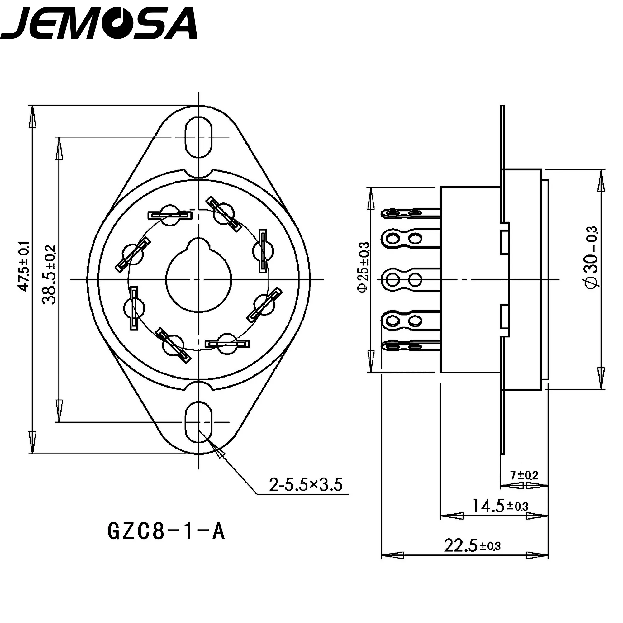 Ceramic 8-Pin Tube Socket GZC8-1-A Valve Socket for KT88 6V6 6L6 EL34 ...