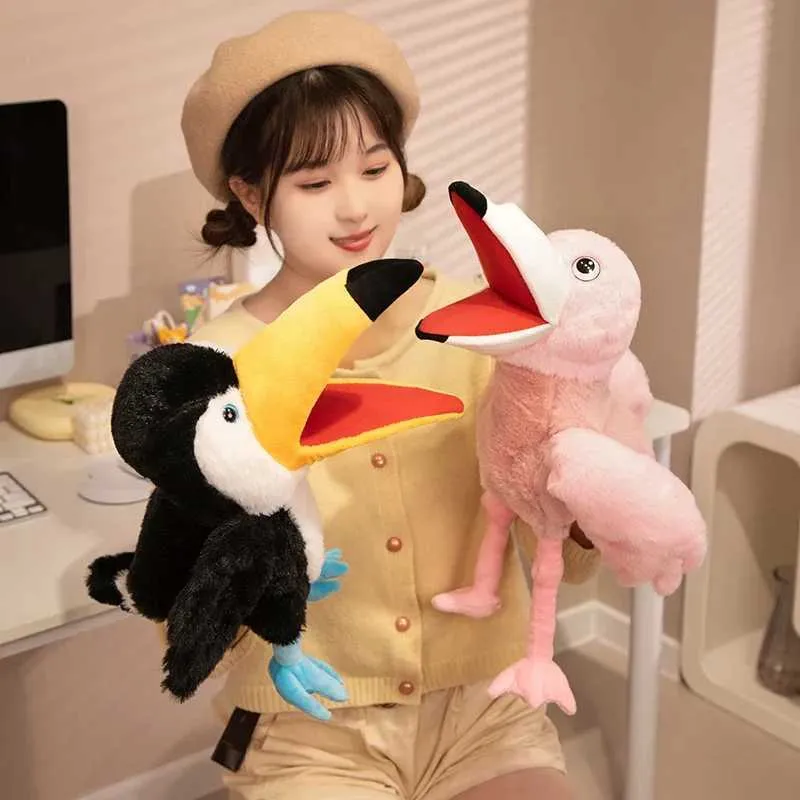 Stuffed Plush Animal Hand Puppets 6 Styles Toucan Parrot Bald Eagle ...