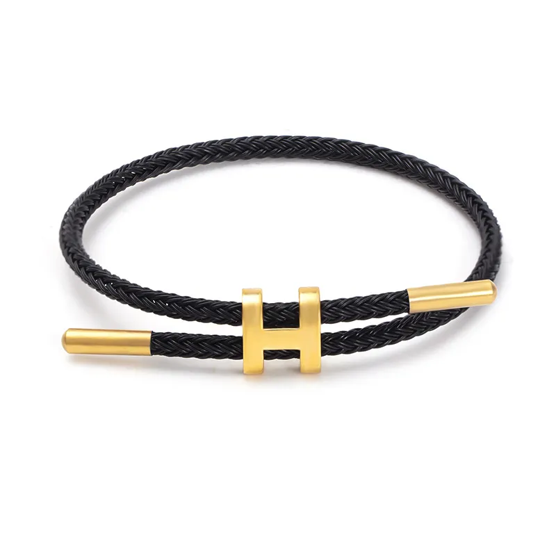 DHgate.com:Adjustable Wire Rope Bracelet - Stylish H Letter Bangle ...