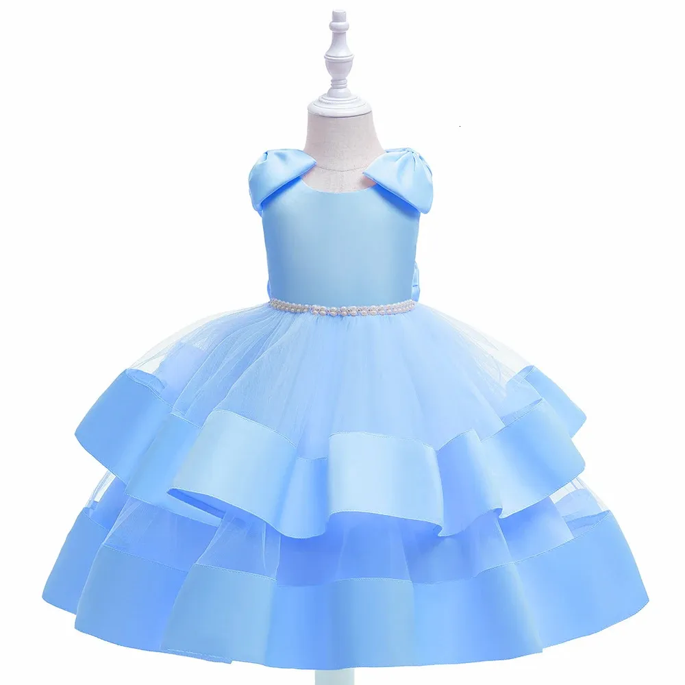 Children's formal knee-length ball gown dress with bow decoration for ...