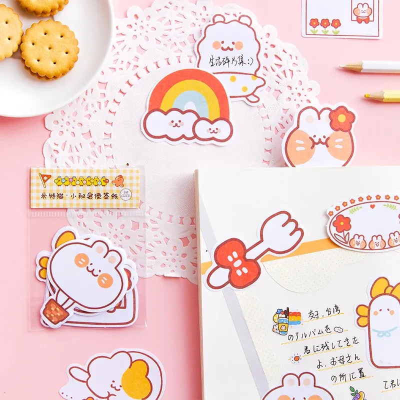 Kawaii Cat Memo Pads - /bag, Sticky Notes, Message Pads, Decorative ...
