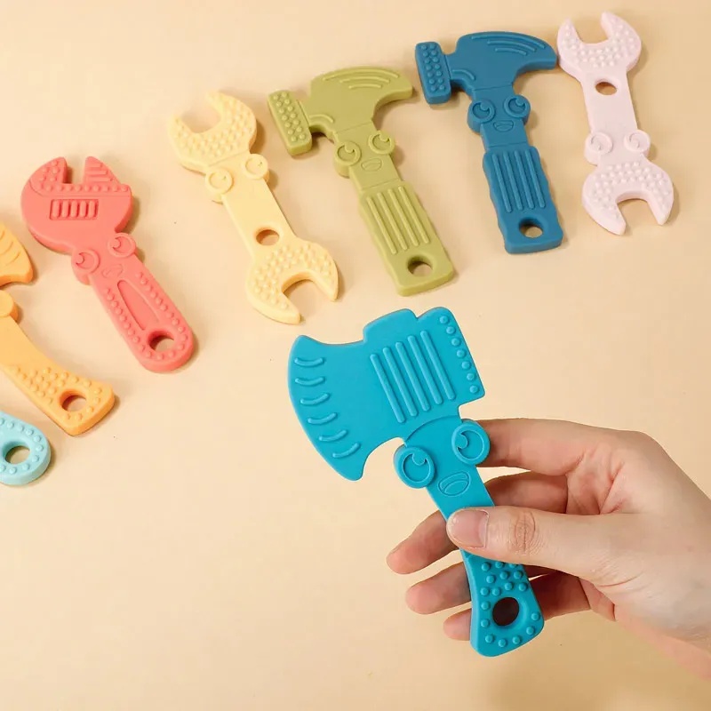 Silicone Teether for Baby - 4 Pack BPA-Free Wrench Tools Necklace ...