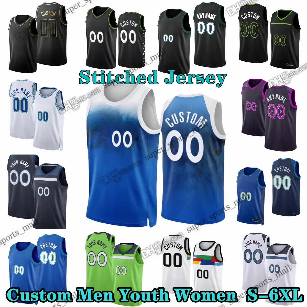Custom Stitched Basketball Jerseys: 11 Reid, Gobert, Towns, Conley ...