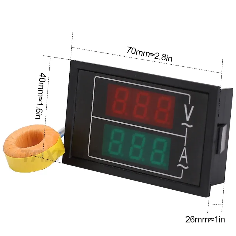 DL85 Dual Display Digital Voltmeter Ammeter AC Meter 80-500V 100A 60A ...