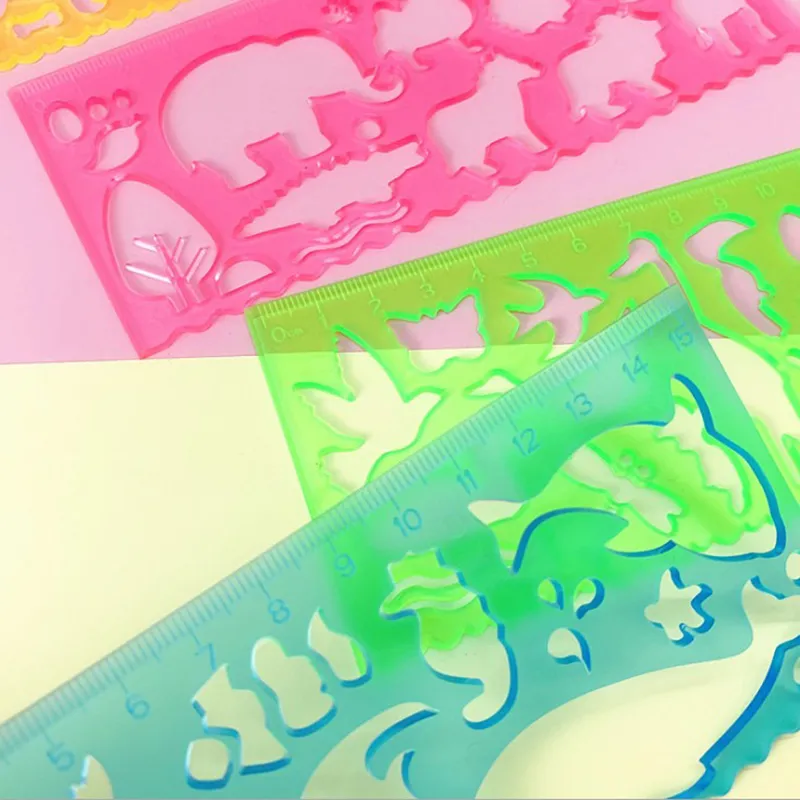 Animal Ruler Set with Nature Scene Drawings, 6 Inch Plastic Rulers for ...