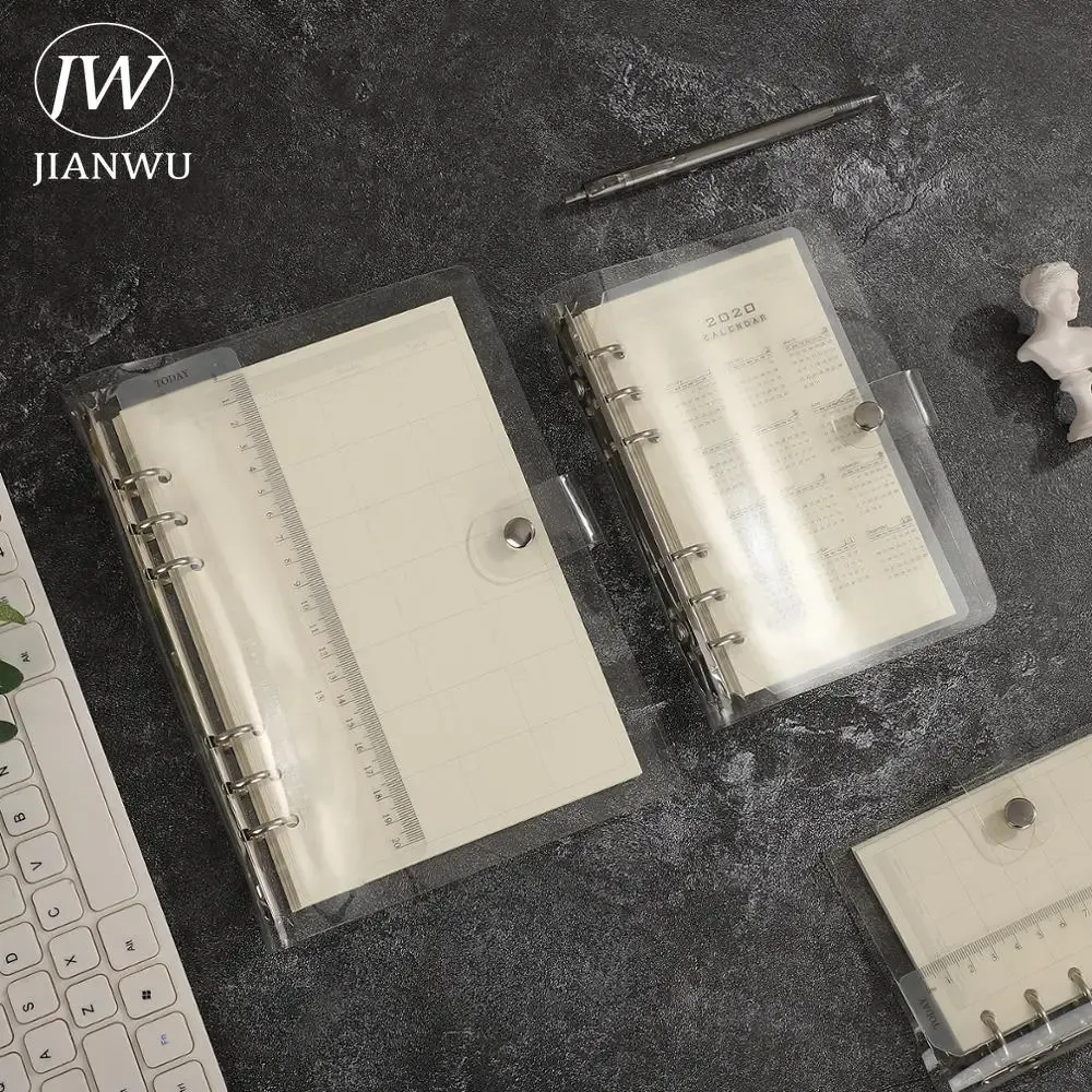 A5/A6/A7 Soft Ruler Binder, Kawaii Stationery Loose-Leaf Transparent ...