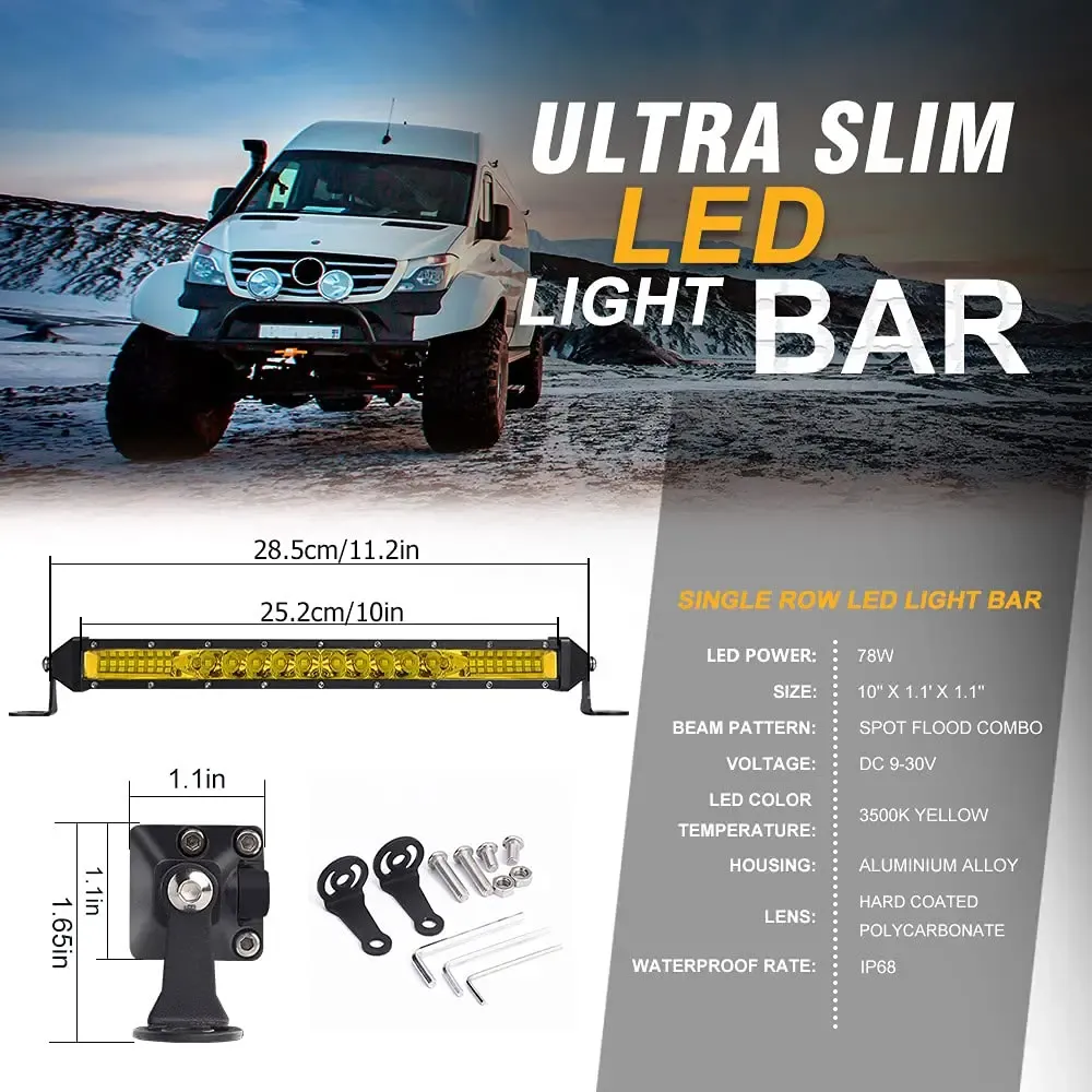 NLpearl Curved LED Light Bar - 12V/24V Waterproof Car, Truck, SUV, ATV ...