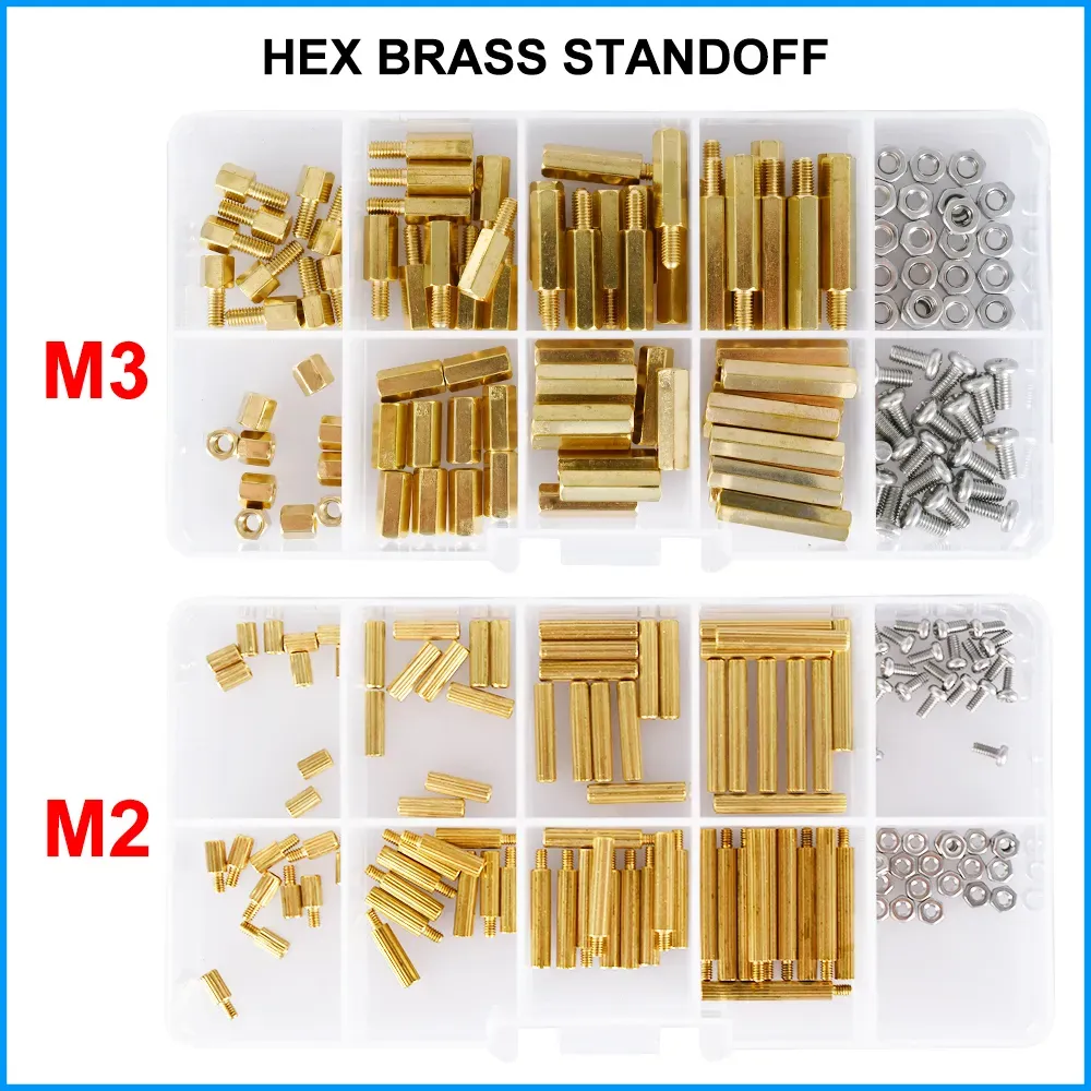 Hex Brass Standoff Male Female Thread Pillar Spacer Mount Screw Nut PCB ...