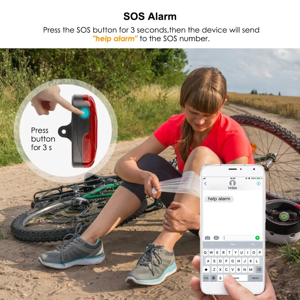 Bike GPS Tracker TK906 - Long Standby, Waterproof, SOS, Overspeed Alarm, Lifetime Free Platform ...