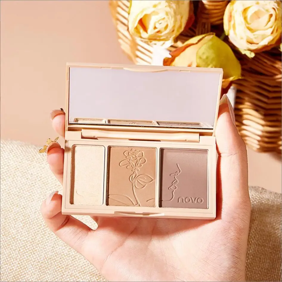 DHgate.com:3-Color Face Contour Palette: Soft-Touch Highlighting ...