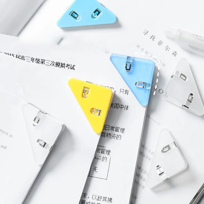 Corner Clamps Set: Transparent Triangle Page Holder Index Clips for 40 ...