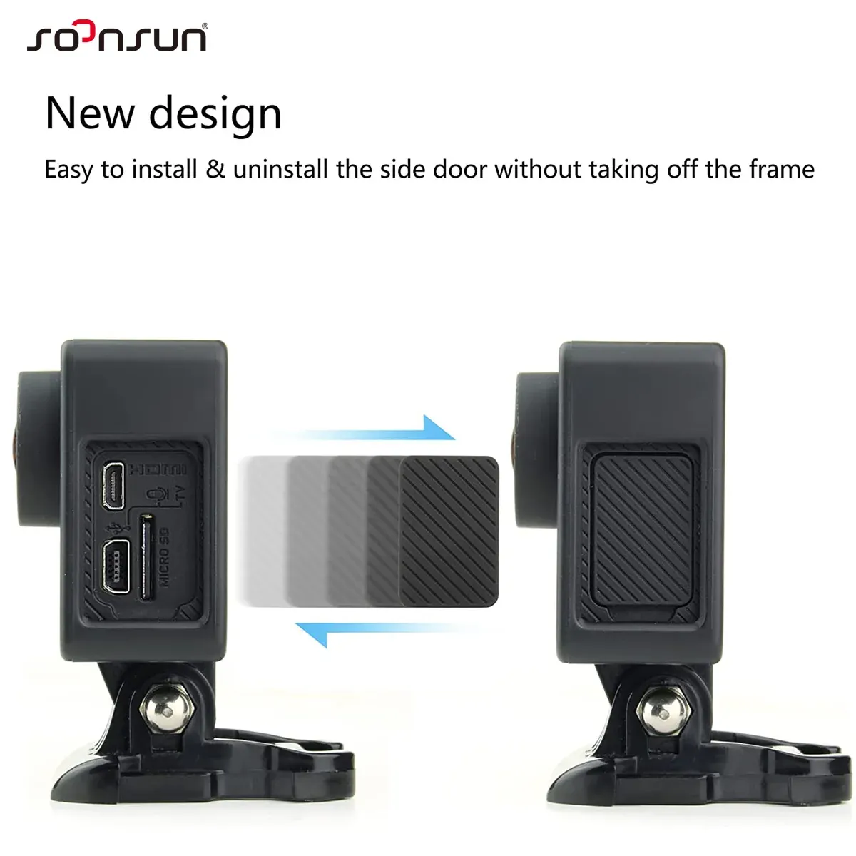 SOONSUN Frame Mount Housing Case with UV Lens Protector Cap for GoPro ...