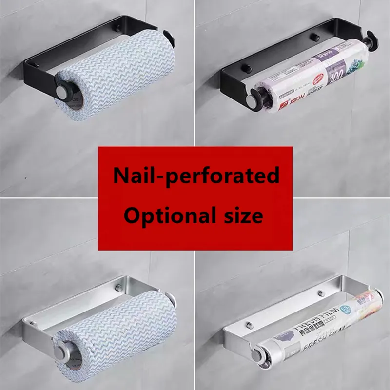 Black Cling Film Rack With Silver Dispenser Ideal For Kitchen, Bathroom ...