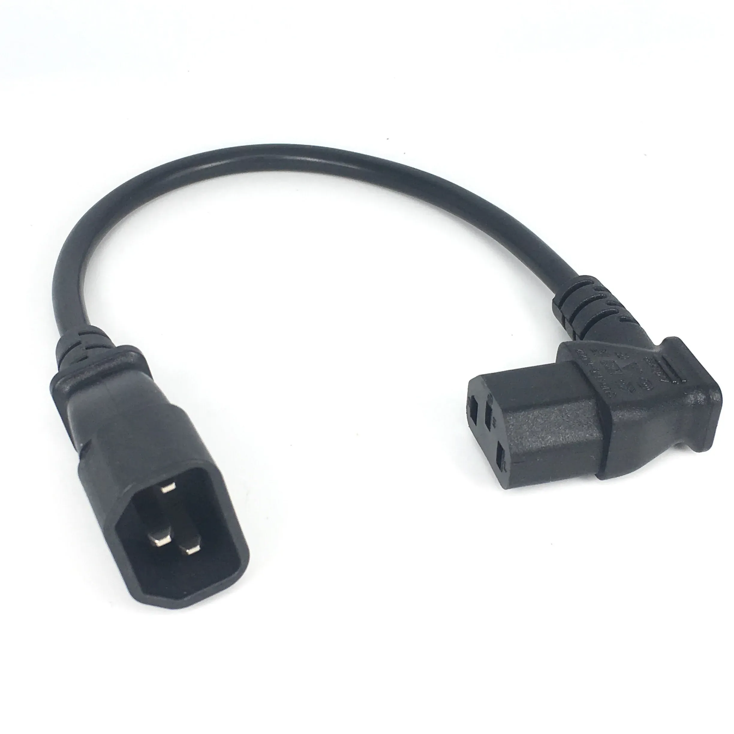 IEC 320 C13 to C14 90 Degree Angled Power Extension Cable Black, 3-Pack ...