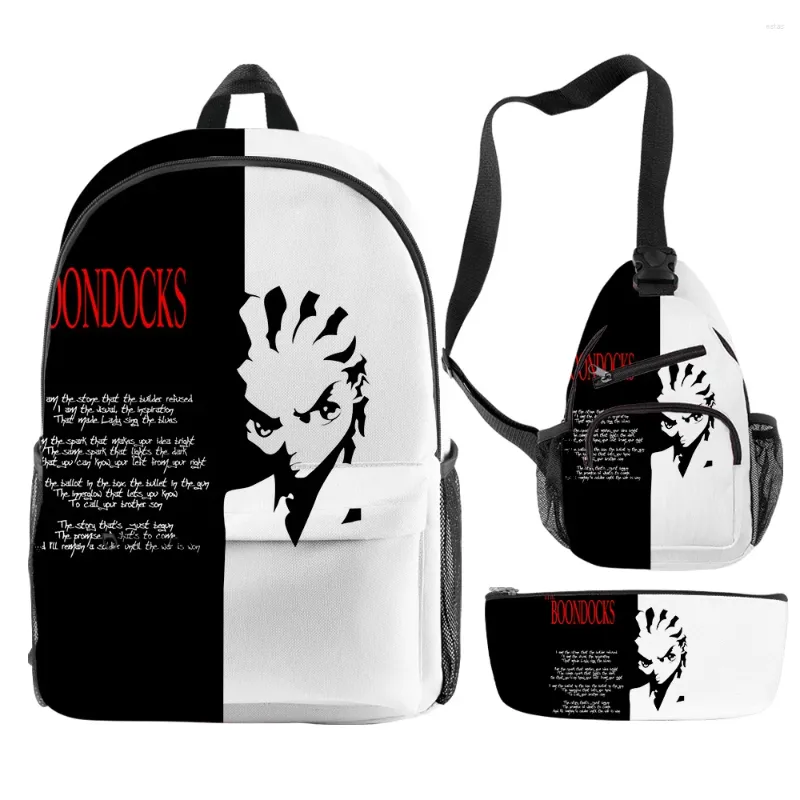 Boondocks Cartoon Miles Morales Backpack Set With Zipper, Daypack, And ...