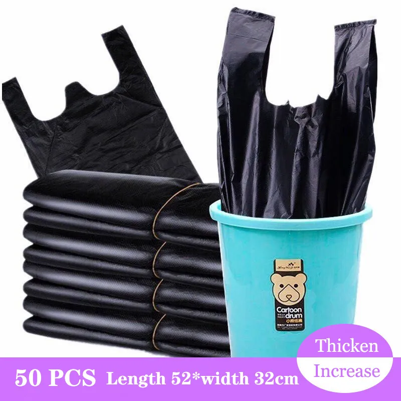 Super Large Trash Bags: 50 Count, Thickened Disposable Plastic Bags for ...