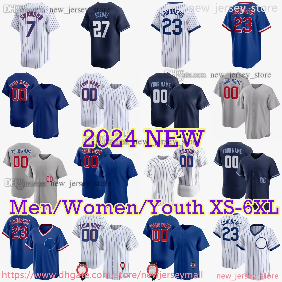 مخصص S 6XL 2024 جديد 7 Dansby Swanson البيسبول Jersey Imanaga Cody Bellinger Seiya Suzuki ...