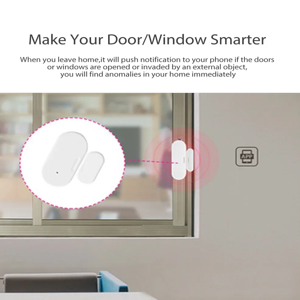 DHgate.com:Tuya Zigbee Wireless Door Window Sensor, Security Alarm ...