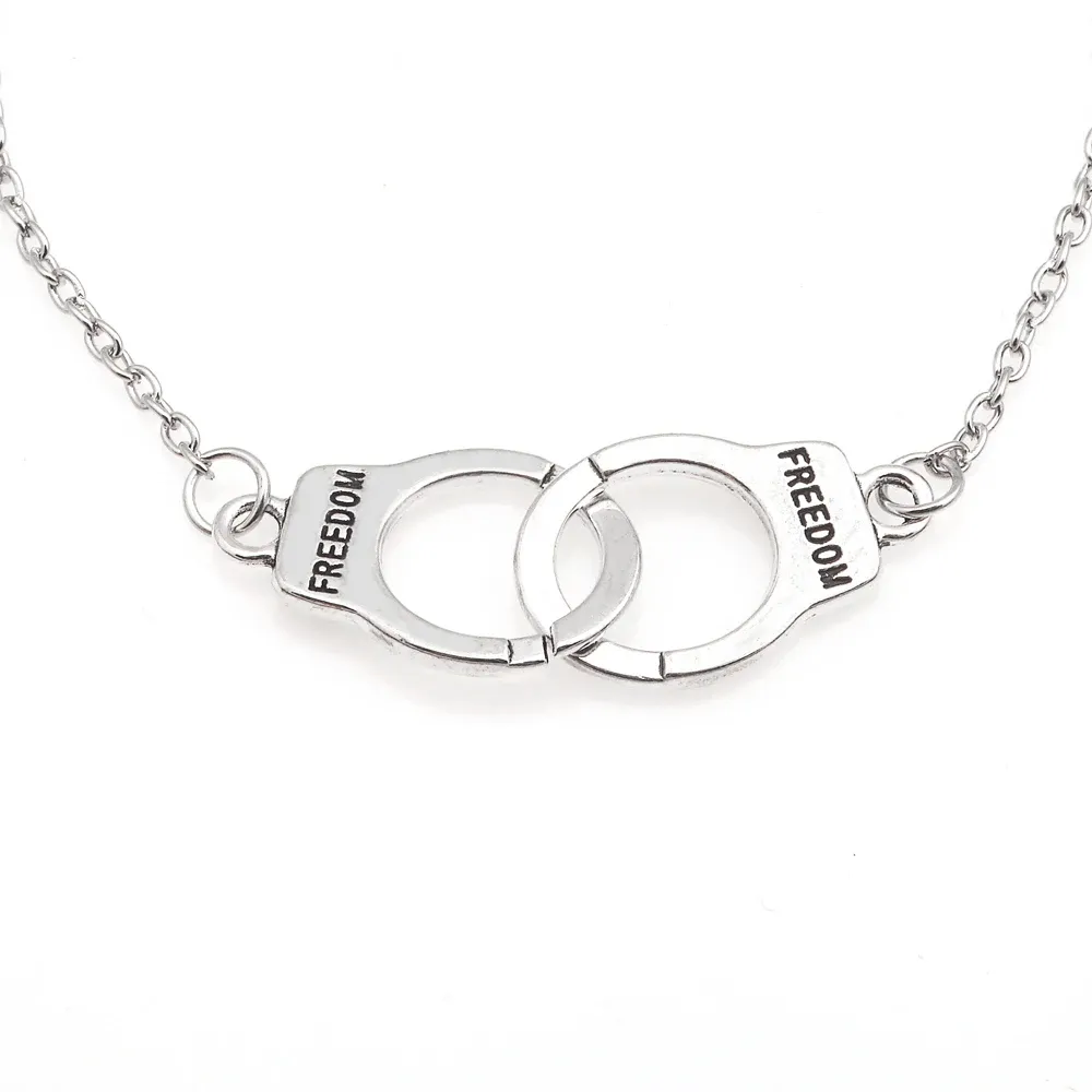 Creative Freedom Handcuffs Bracelet for Women Unisex Alloy Hand Chain ...