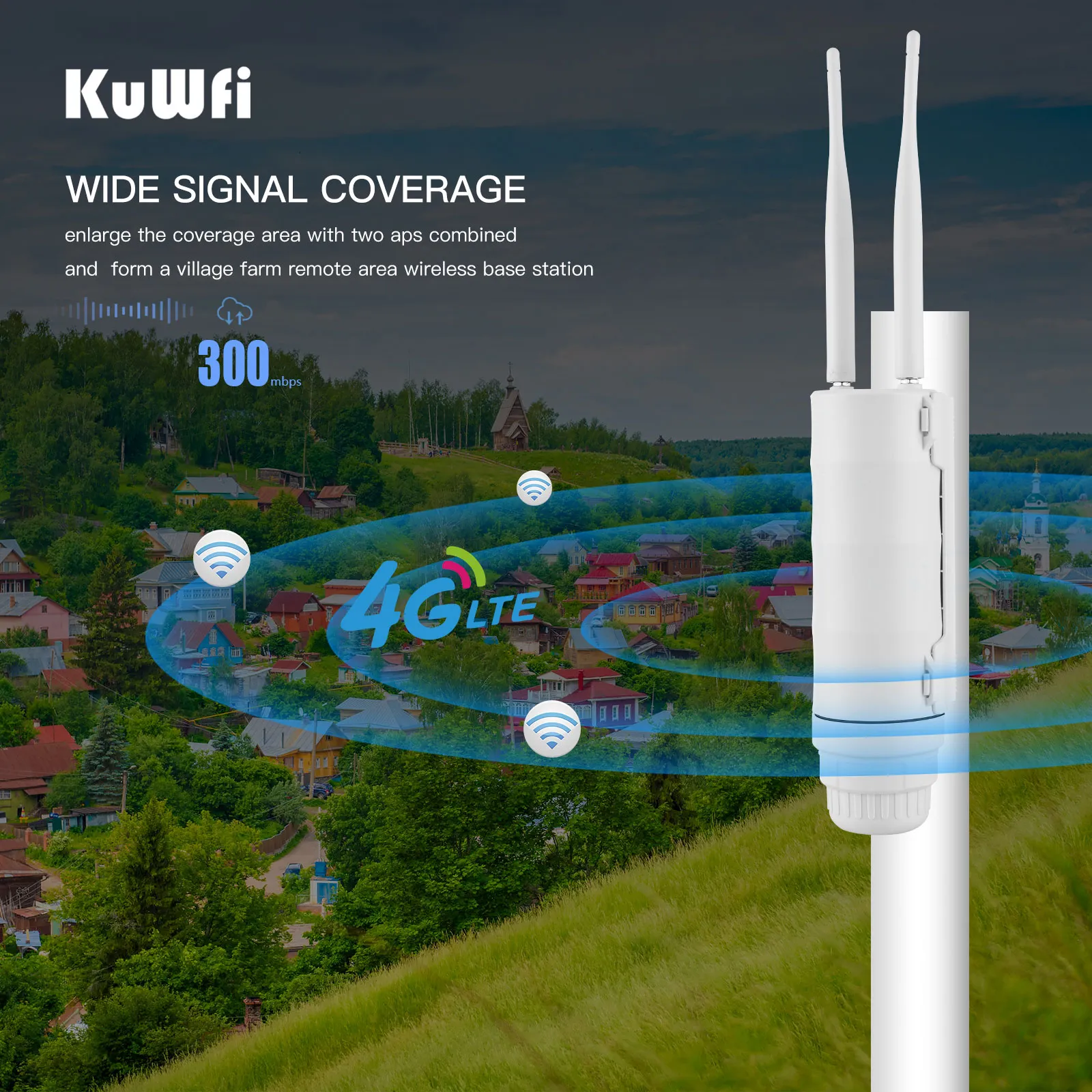 Outdoor 4G LTE WiFi Router: High-Speed 150Mbps, Waterproof, Supports 64 ...