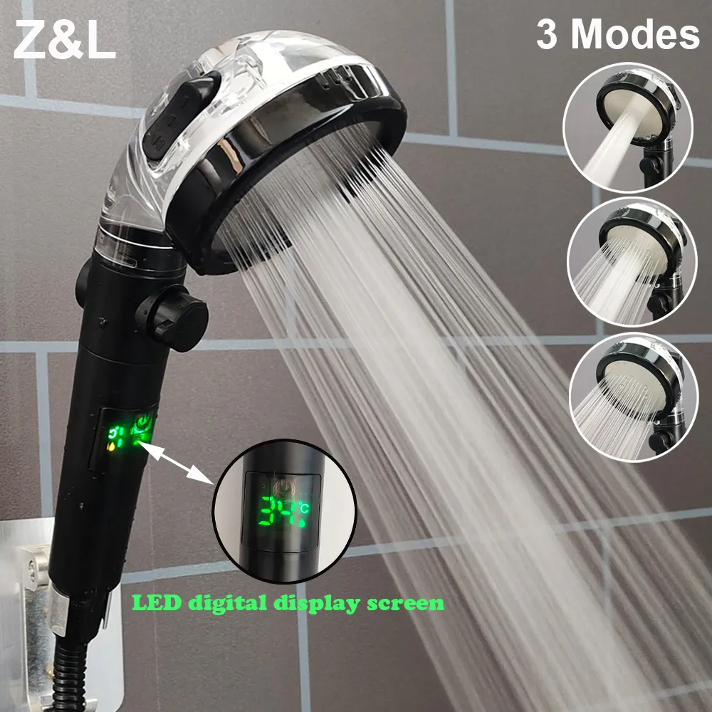 DHgate.com:LED Digital Temperature Display Shower Head 3 Modes Water ...