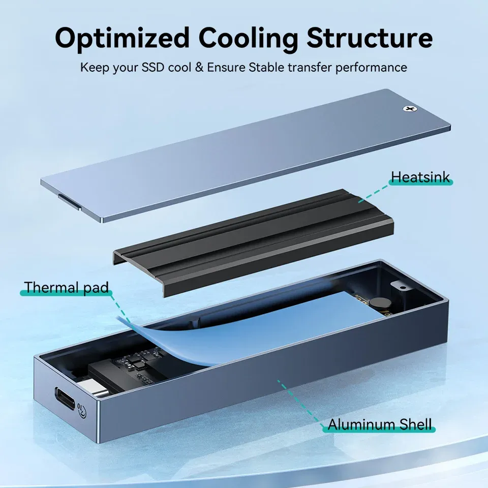 M.2 SATA SSD Enclosure: High Speed USB External Case For M.2 HDD ...