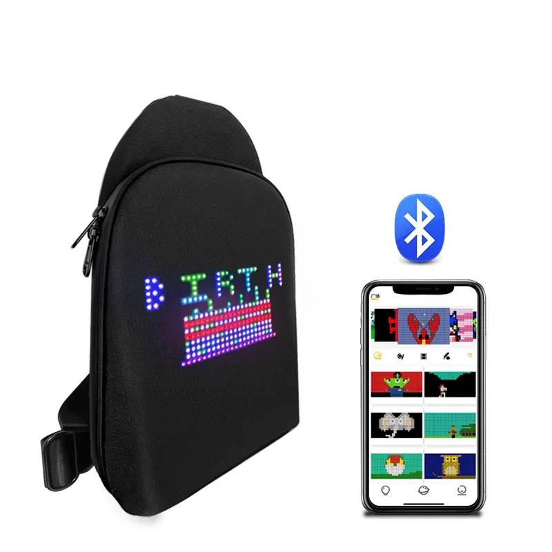 DHgate.com:2024Smart LED Backpack, DIY Graffiti Pixel Messenger Bag ...