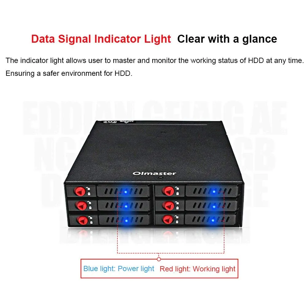 6 Bay 2.5inch SATA SSD HDD Hot Swap Mobile Rack/Enclosure Hard Disk ...