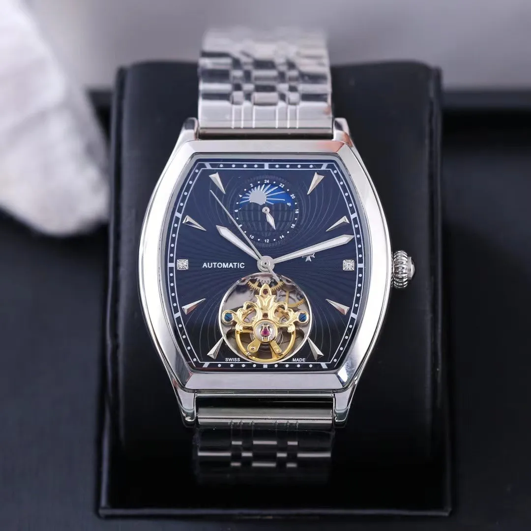 Tourbillon Watches Stainless Steel Men's Automatic Mechanical Watch ...