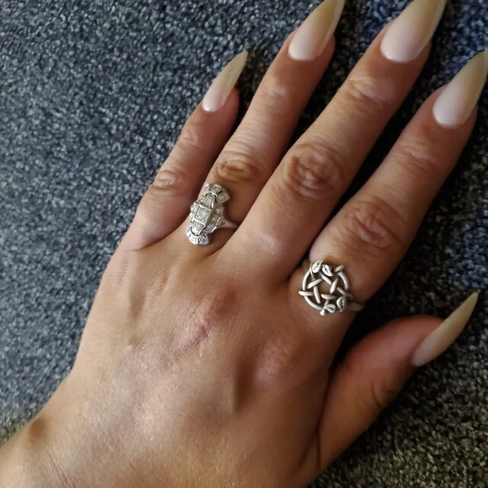 Gothic Pentagram Vines Ring Vintage Knuckle Finger 2025 Rings For Women ...