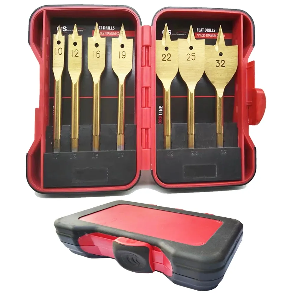 DHgate.com:7Pcs Titanium-Coated Spade Flat Boring Hex Shank Wood Drill ...