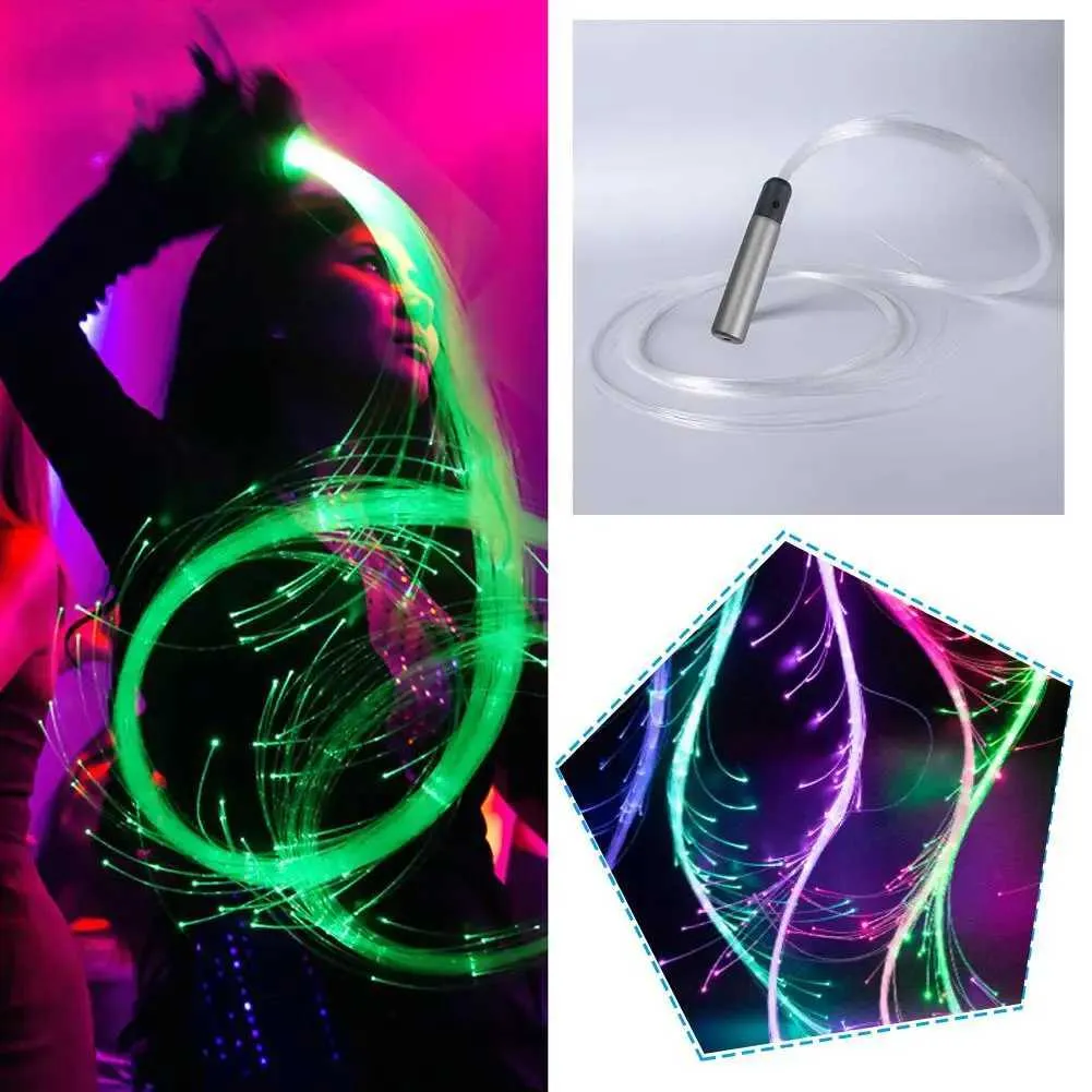 360° LED Fiber Optic Light Up Rave Toy, Sparkle Acrylic Glow Stick for ...