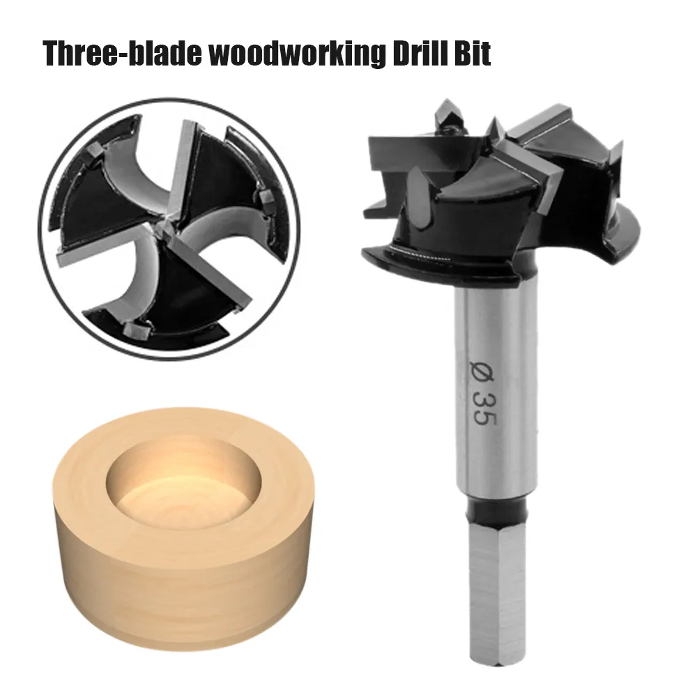 Boring Drill Bit 35 mm Carbide-Tipped Adjustable Depth Woodworking ...
