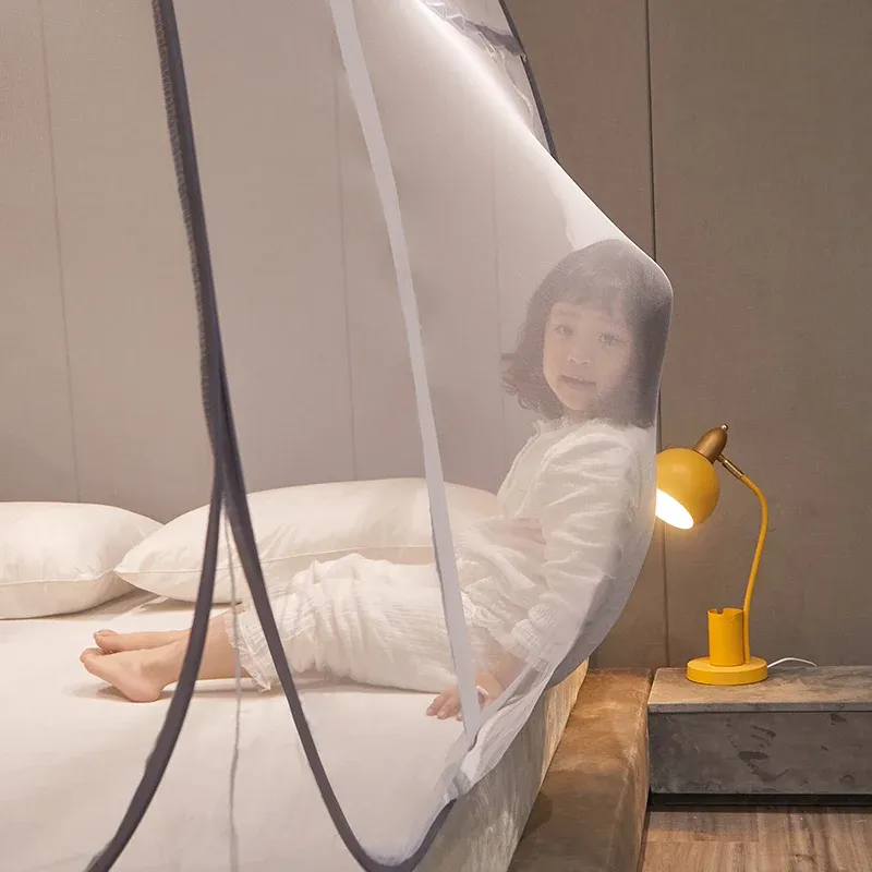 Mongolian Tent Square Mosquito Net for Double Bed with Foldable Zipper ...