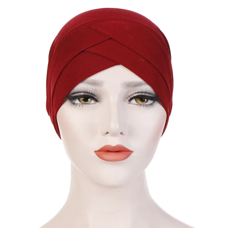 Muslim Hijabs for Women Cross Forehead Islamic Hijab Headscarf ...