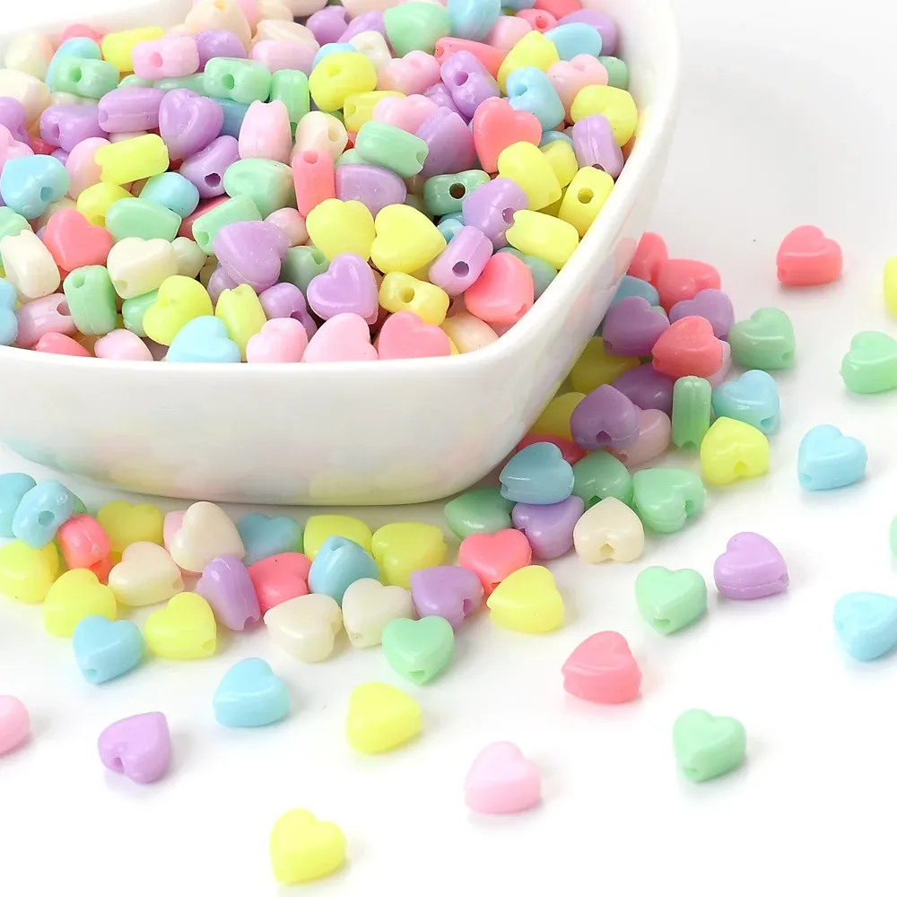 DHgate.com:Colorful Acrylic Heart Spacer Beads for Jewelry Making - 6mm ...