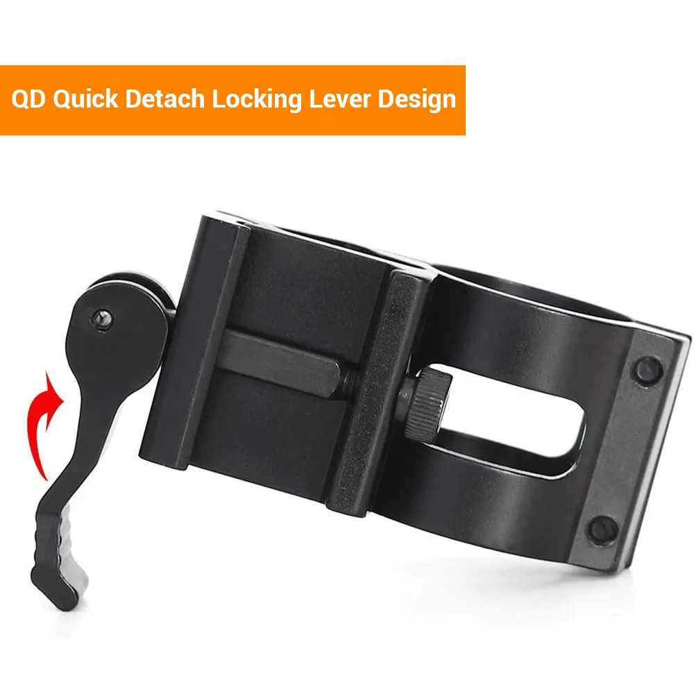 Quick release flashlight tube clamp with wrench for 21mm, 25.4mm, and ...