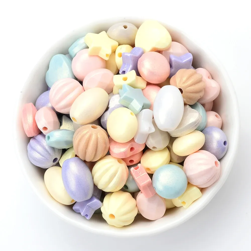 DHgate.com:Acrylic Beads Kit for Jewelry Making, 50pcs Multicolor Flat ...
