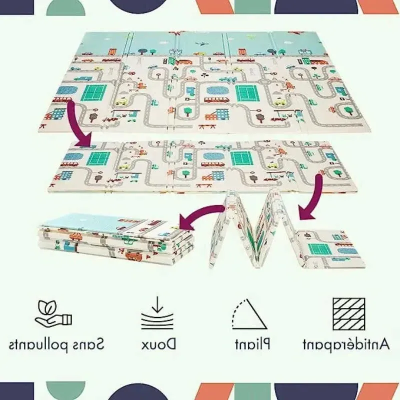 Play Mat for Baby & Kids - Non-Toxic, Thick 1CM EPE, Folding, Activity ...