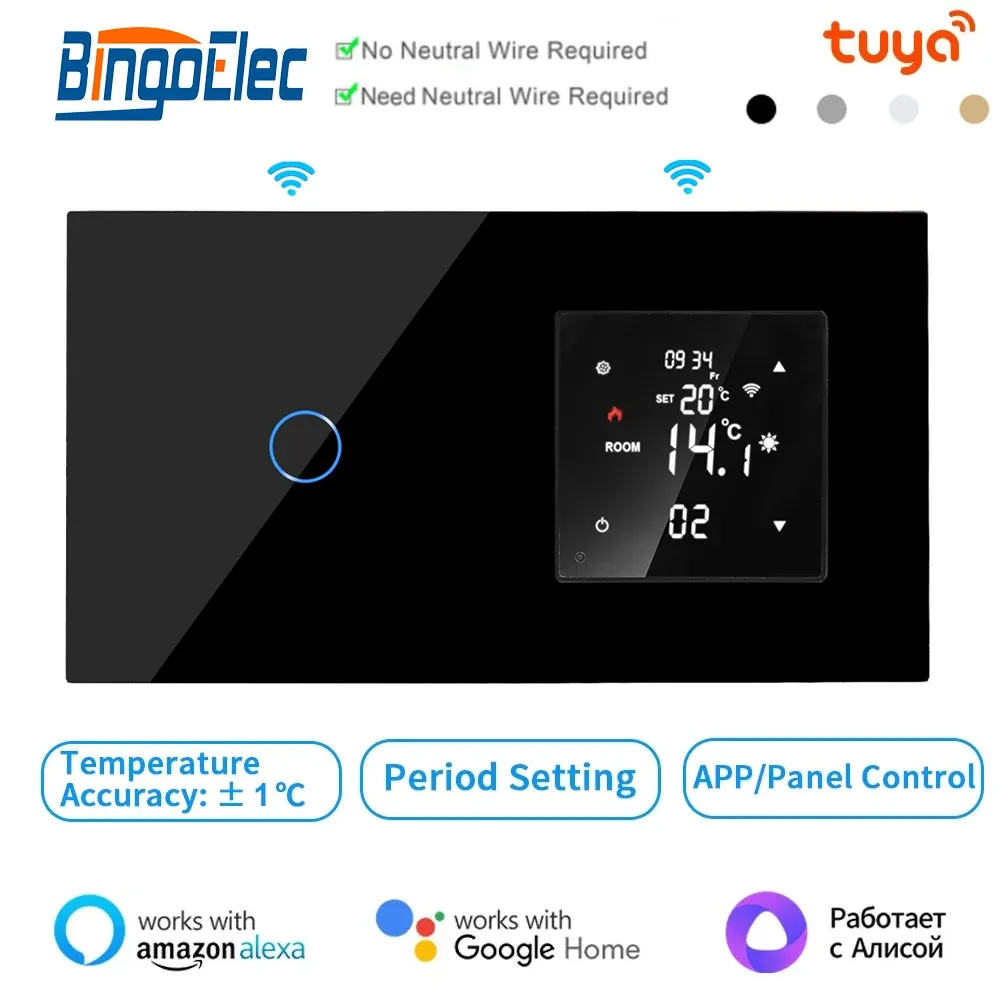 DHgate.com:2024WiFi Touch Thermostat for Water/Electric Floor Heating ...