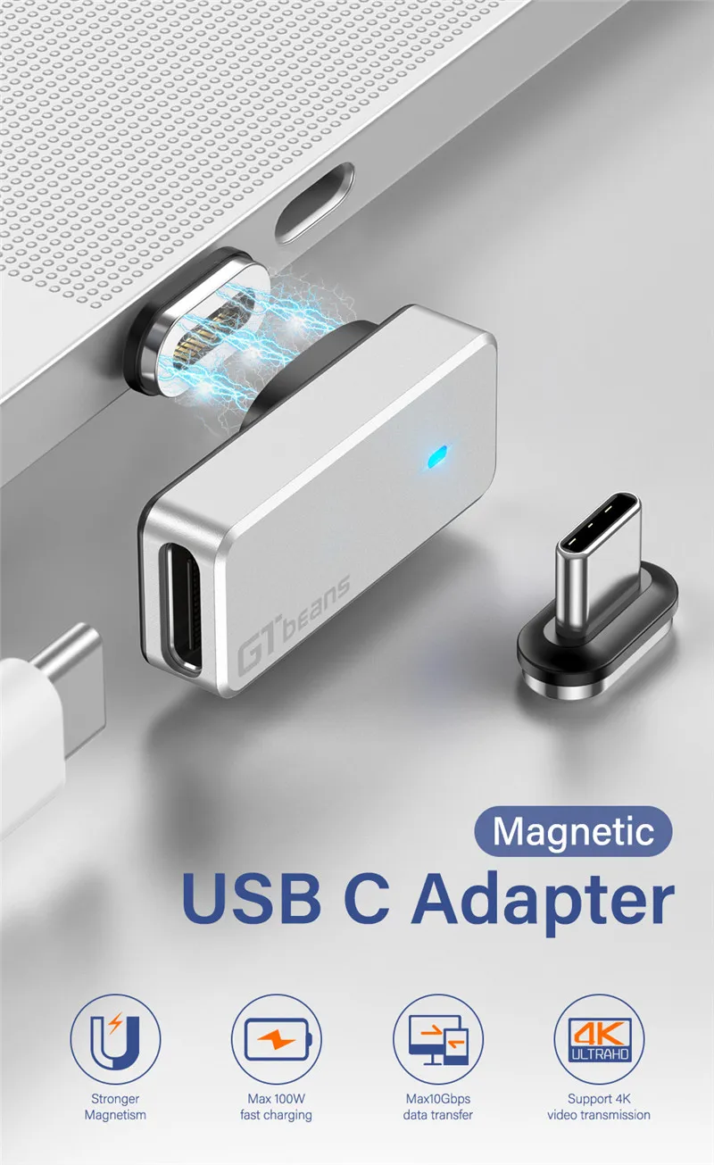 Magnetic USB Connector: Type-C Adapter, 24-Pin, Supports PD 140W Fast ...