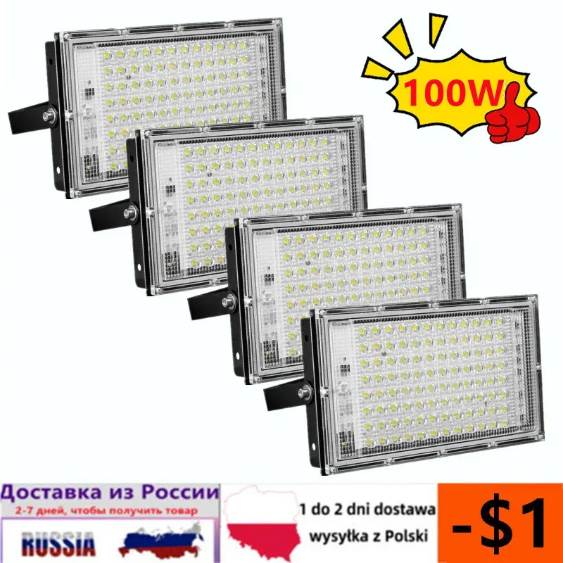 LED Flood Light Lamp 2/4 Pack 100W Outdoor Floodlight, IP65 Waterproof ...