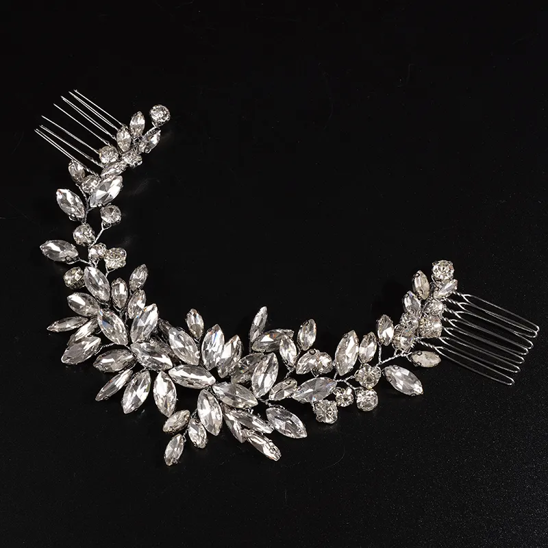 Silver Gold Rhinestone Wedding Hair Combs Bridal Jewelry Headband ...