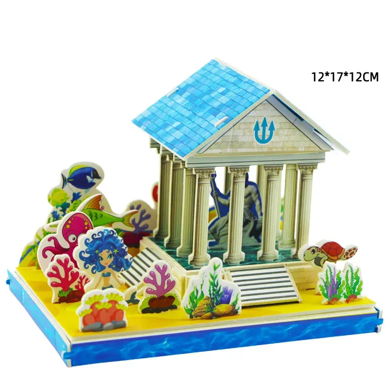 Toy Castles: 3D Cardboard Villa Model, Educational Jigsaw Puzzle For ...