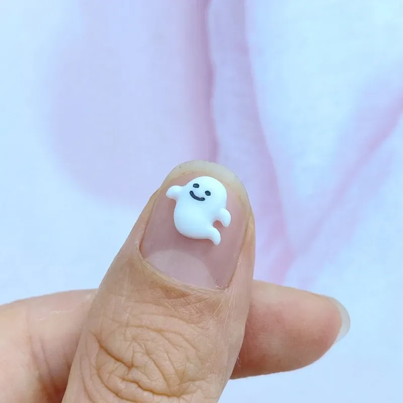 8mm Mini White Ghost Resin Flat Back Manicure Parts Embellishments for ...