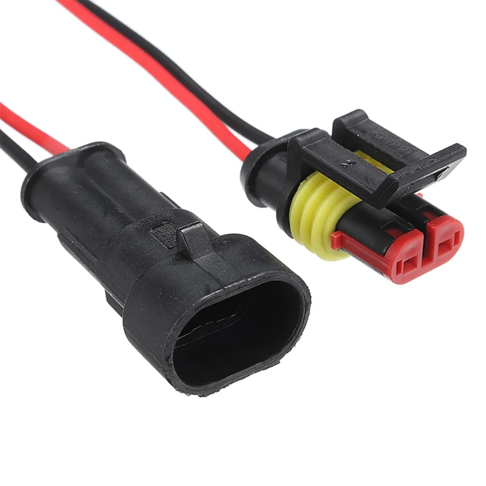 2 Pin Electrical Connector Kit 12V Waterproof Connectors With Wire ...