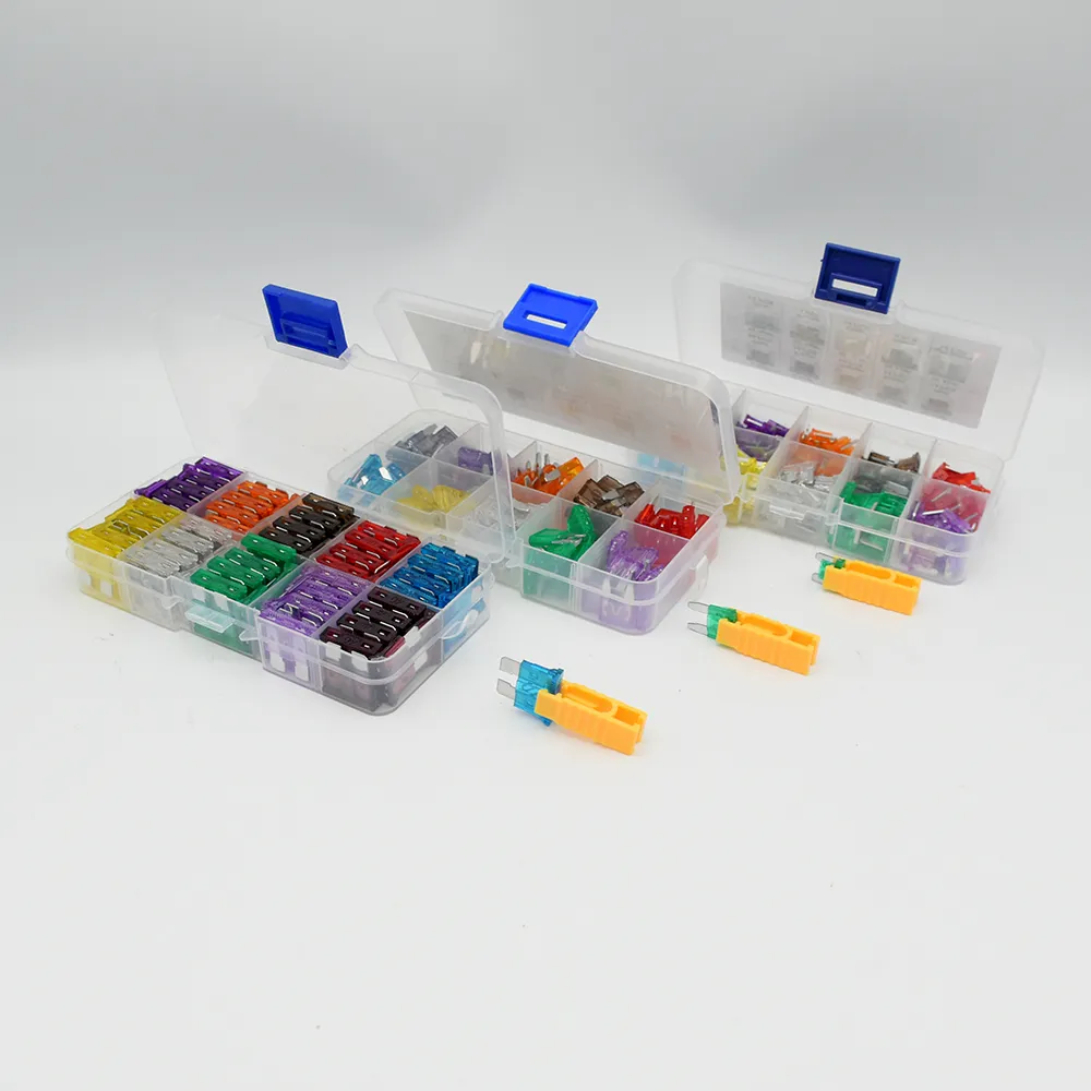 Assorted Car Fuses Set: 100-Auto Blade Type Fuse Kit with Clip & Case ...