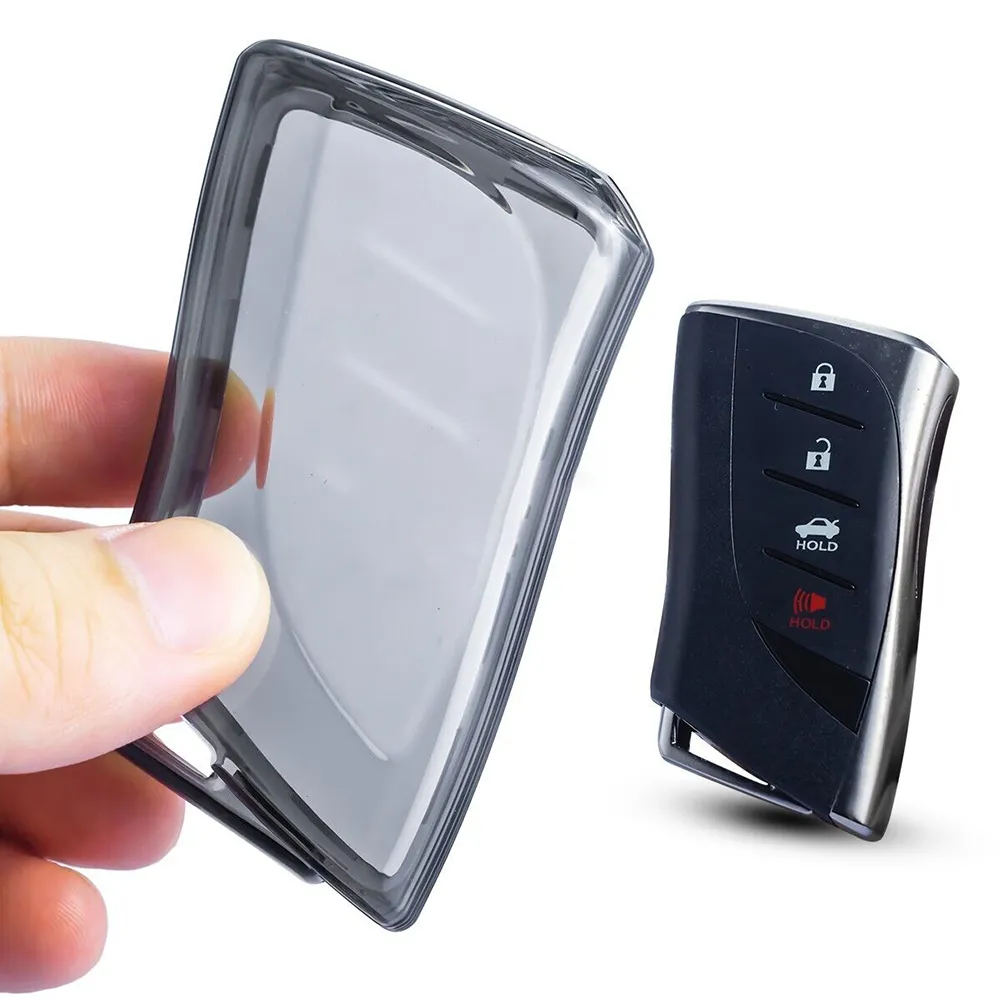 Sleek TPU Car Key Fob Cover for Lexus Models - Transparent Black ...